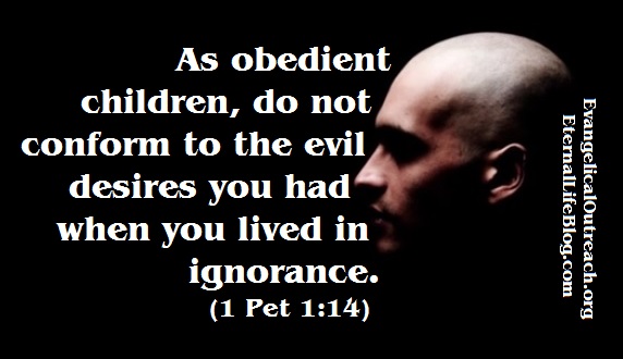 Do not conform to past evil desires | Eternal Life Blog